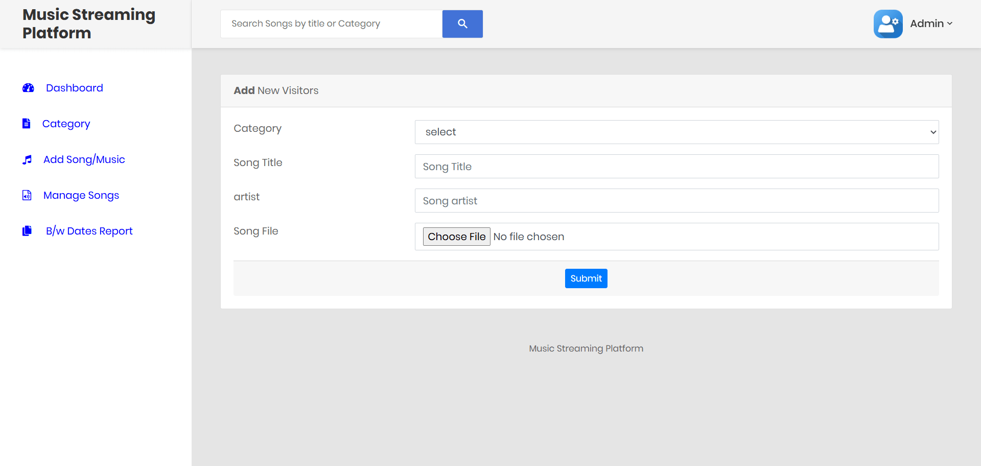 Online Music Streaming Platform Project using PHP and MySQL - PHPGurukul