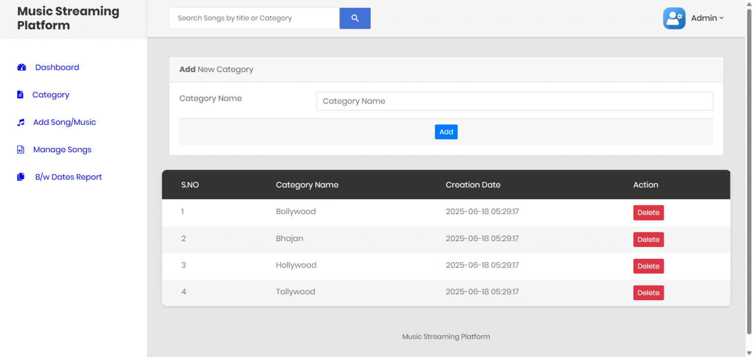 Online Music Streaming Platform Project using PHP and MySQL - PHPGurukul