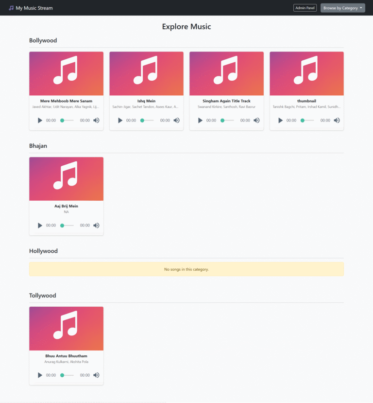 Online Music Streaming Platform Project using PHP and MySQL - PHPGurukul
