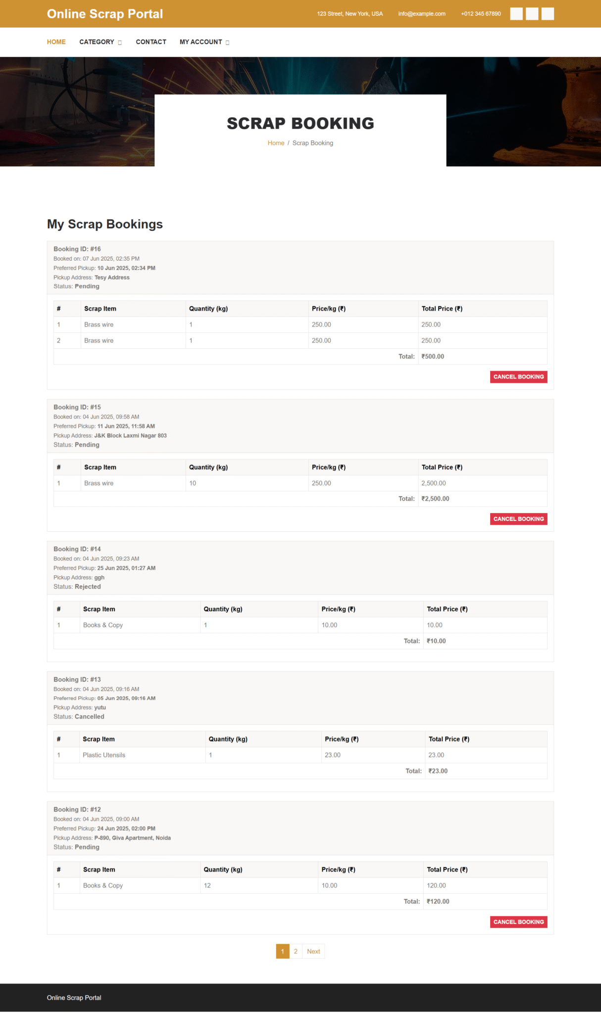 Online Scrap Portal in PHP | Online Scrap Portal Management Project ...