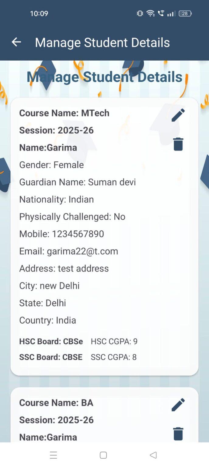 Student Record Android App using SQLite | Student Record Management Android App- PHPGurukul