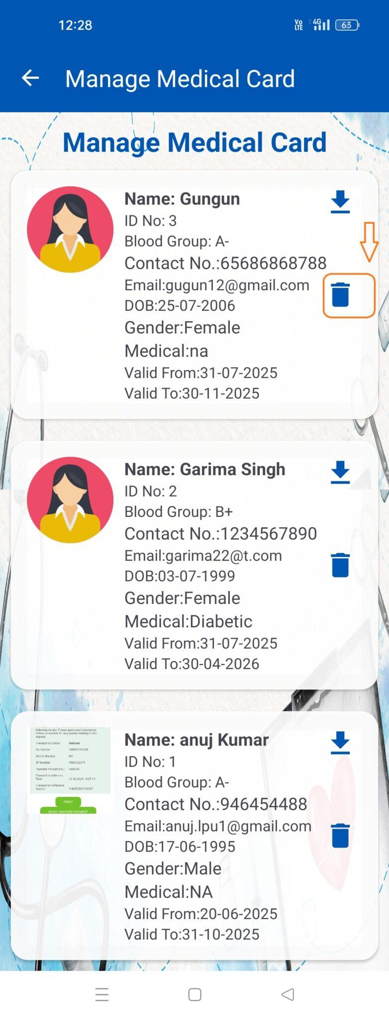 Medical Card Generator Android App Project Using SQLite | Medical Card Generator Android App ...