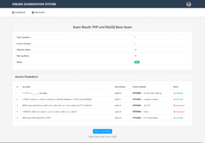 Online Examination System using PHP and MySQL | Online Examination System Project Report