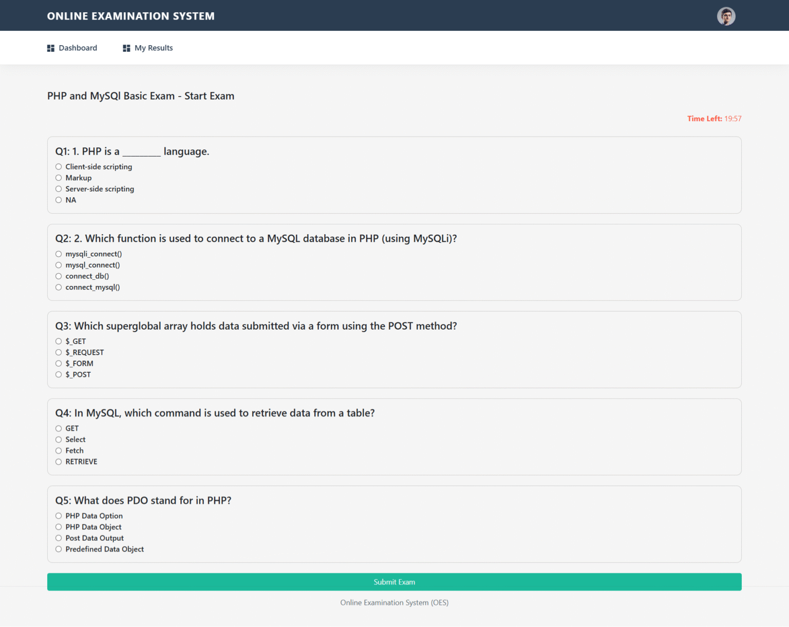 Online Examination System using PHP and MySQL | Online Examination System Project Report
