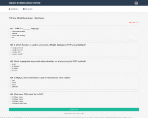 Online Examination System using PHP and MySQL | Online Examination System Project Report