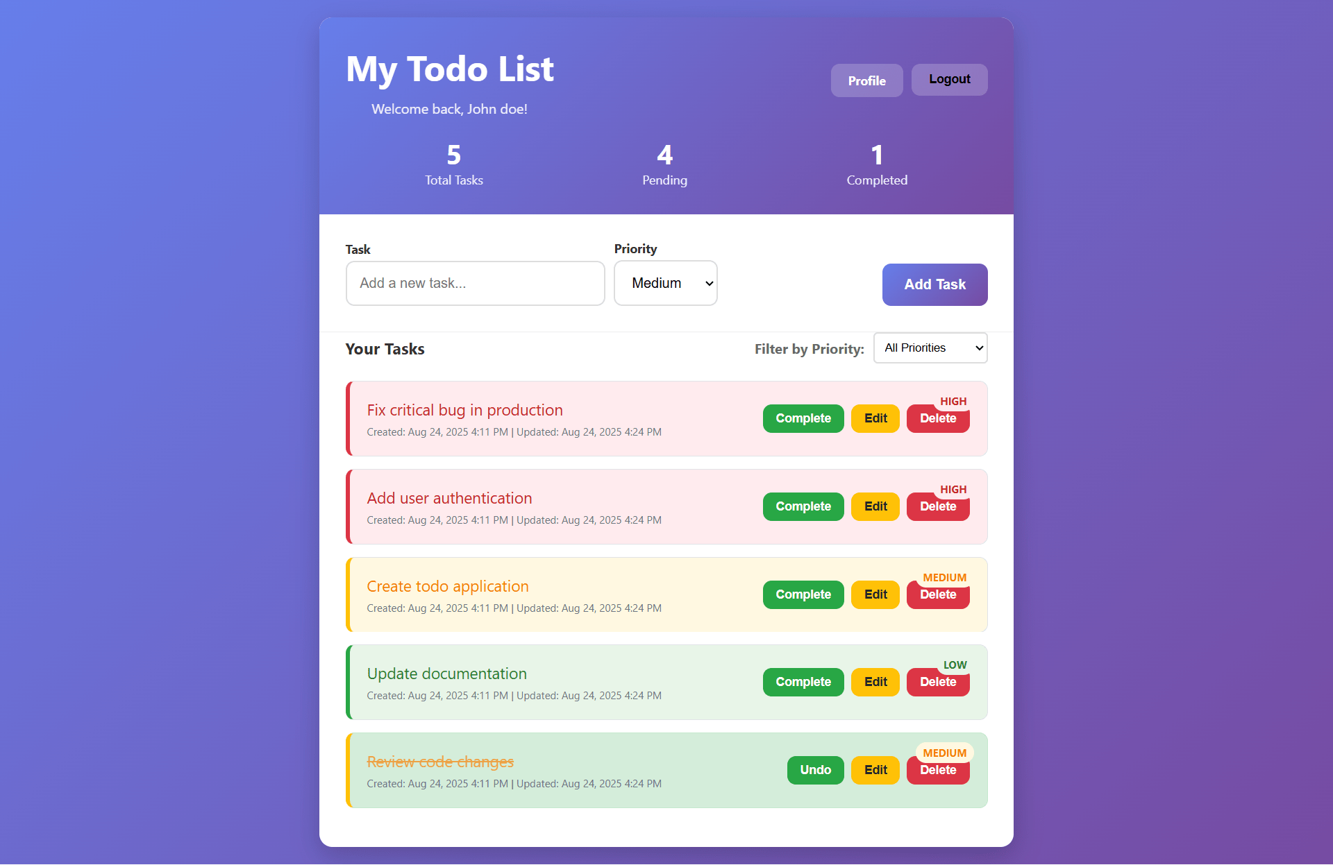 To-Do List App in PHP and MySQL | Download To-Do App Management System ...