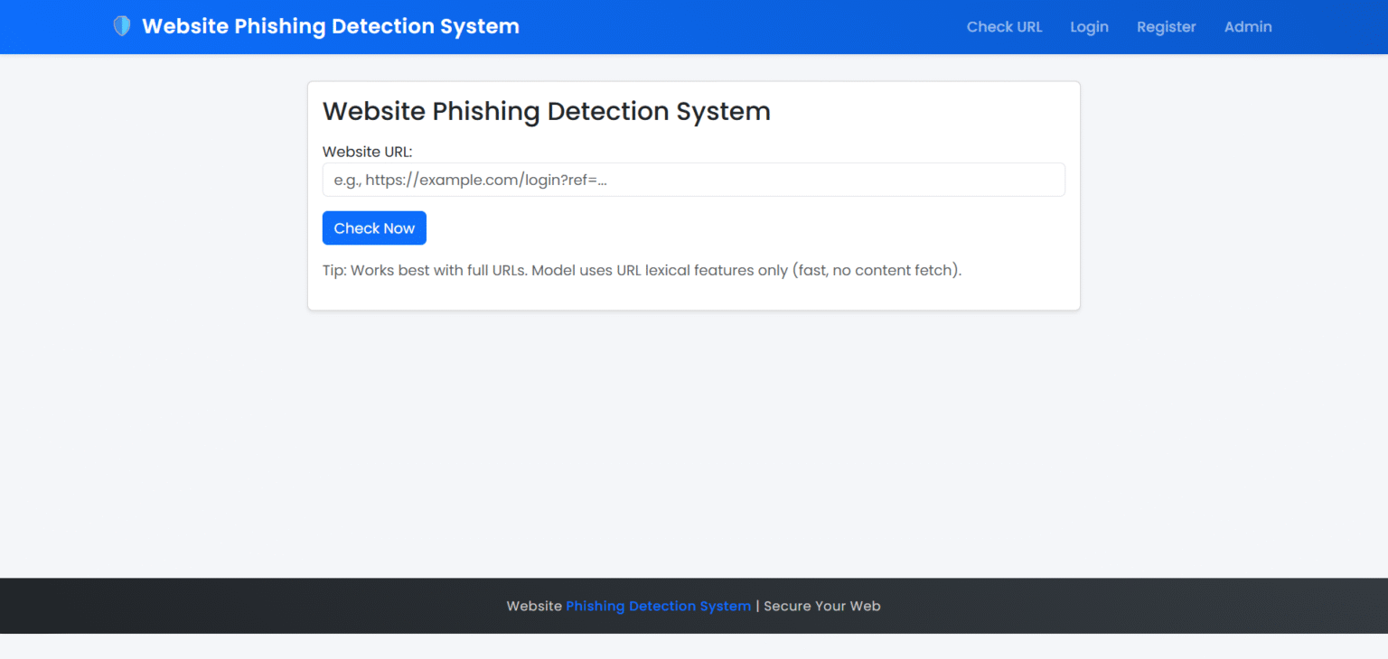 Website Phishing Detection System Project using Python & Machine Learning - PHPGurukul
