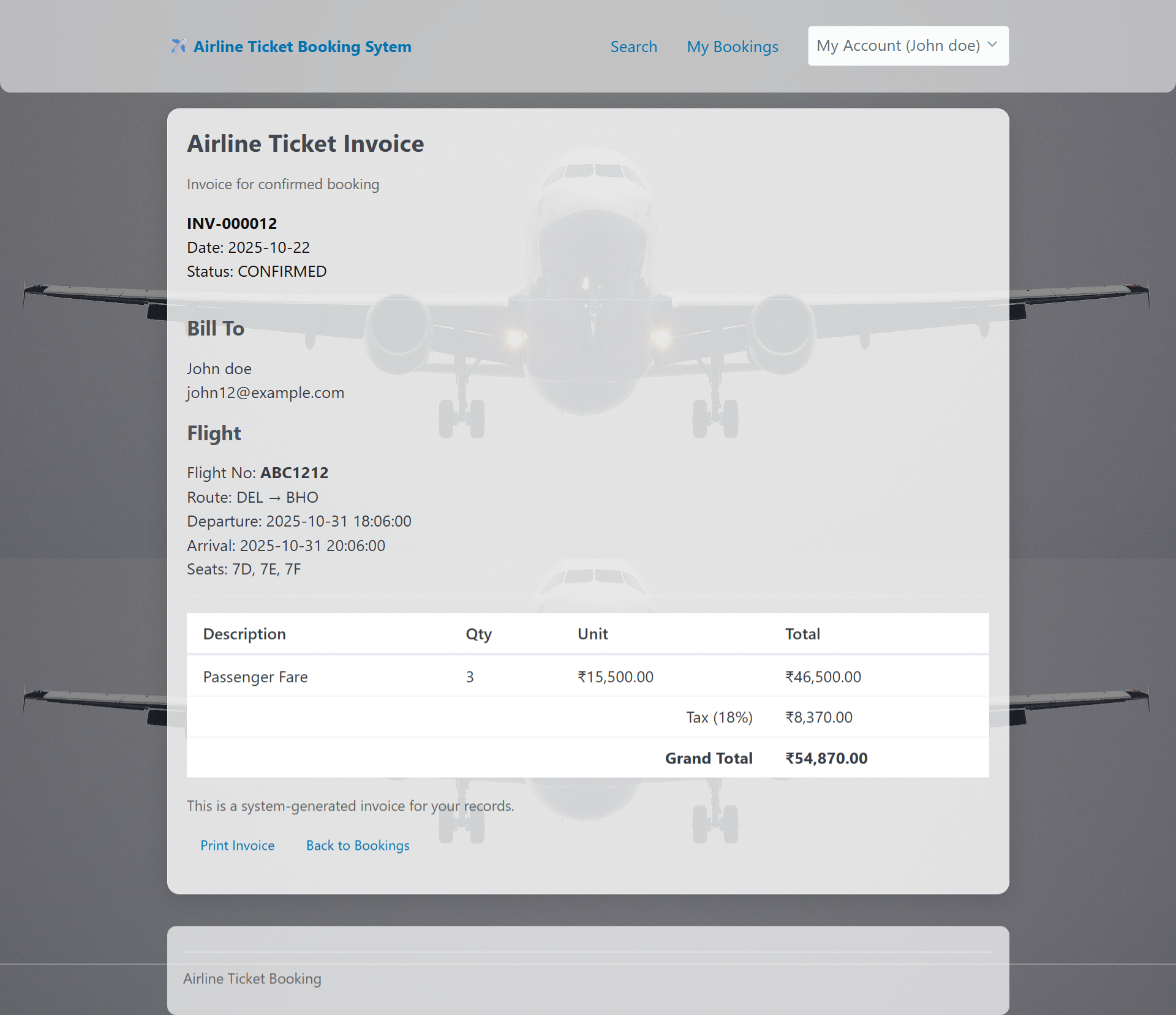 Airline Ticket Booking System using PHP and MySQL | Airline Ticket Booking Management System Project