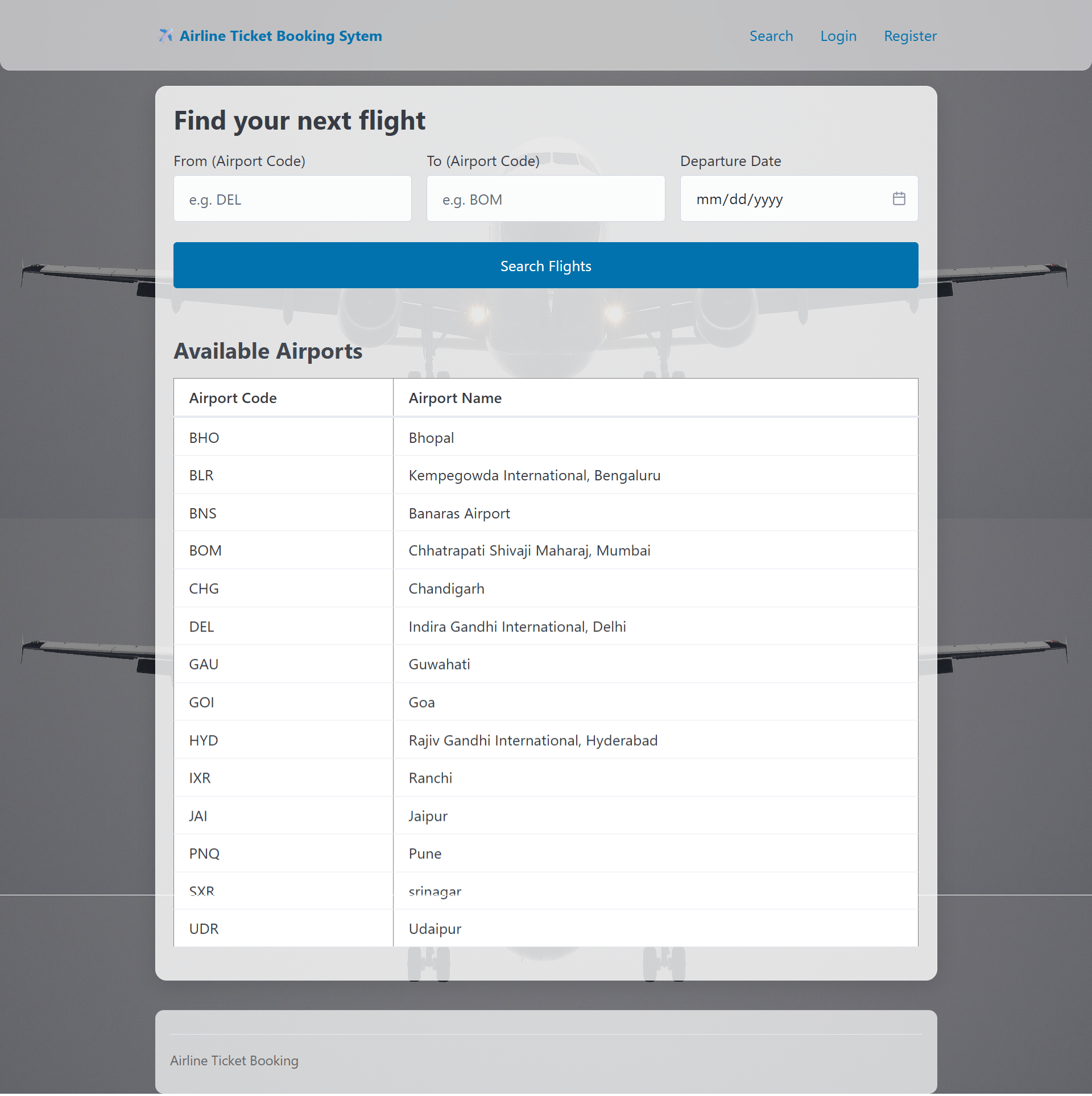 Airline Ticket Booking System using PHP and MySQL | Airline Ticket Booking Management System Project