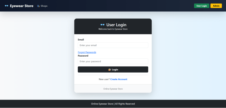 Online Eyewear Store Project using PHP and MySQL | Online Eyewear Store ...