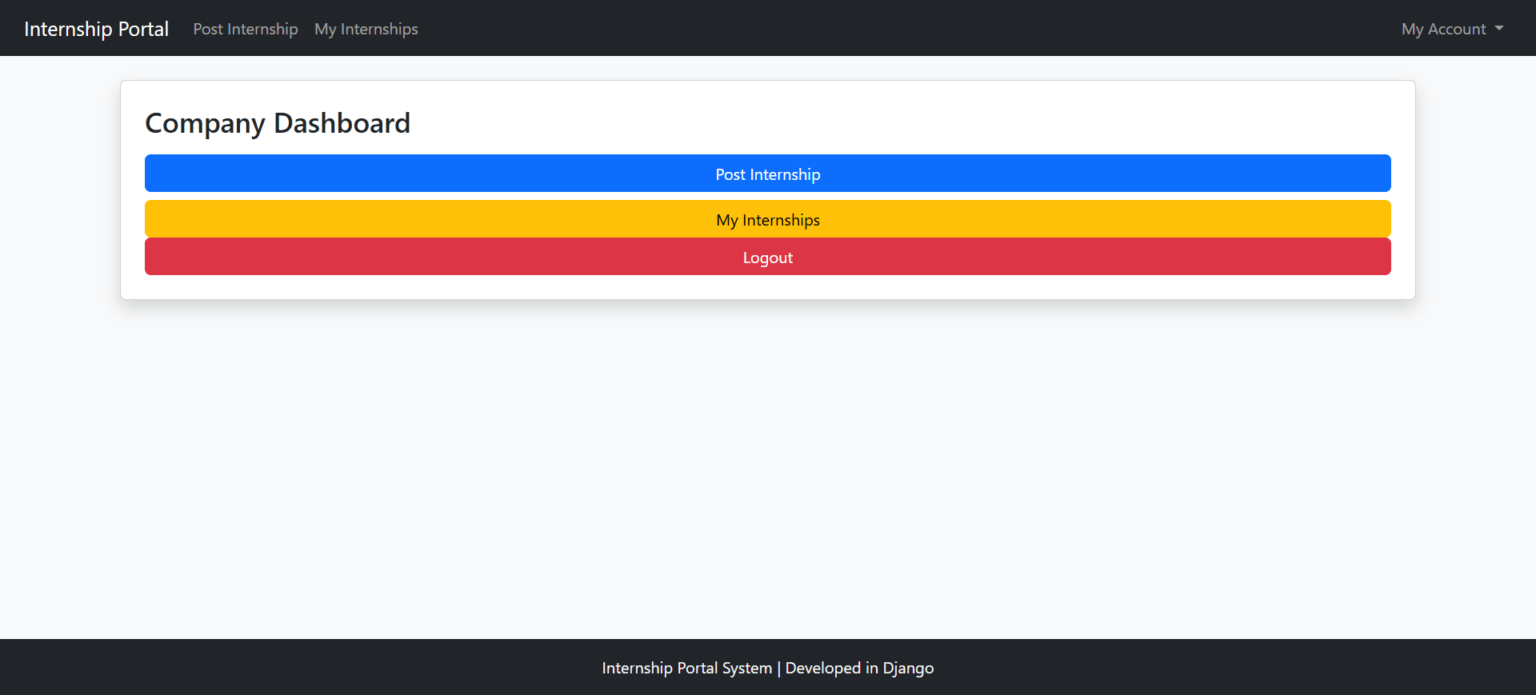 Internship Portal System using Python Django and SQLite - PHPGurukul