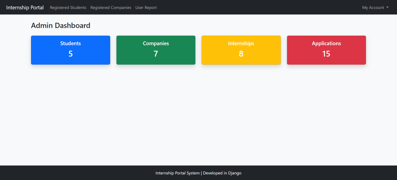 Internship Portal System using Python Django and SQLite - PHPGurukul